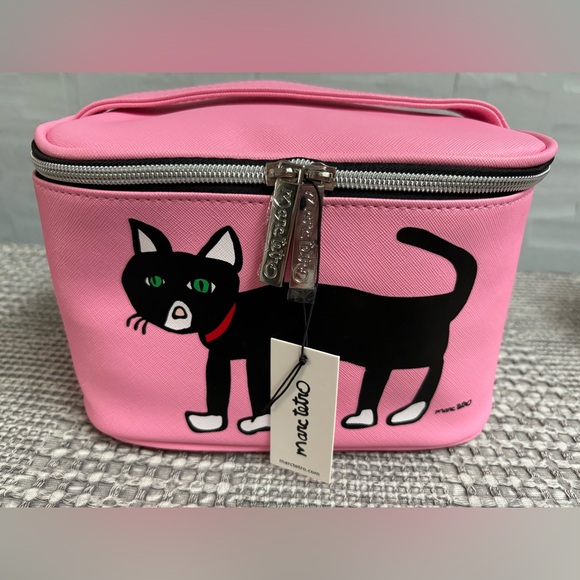 Marc Tetro | Bags | Marc Tetro Pink Cat Cosmetic Case With Carry Handle ...